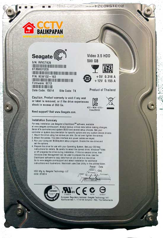Hardisk HDD CCTV Seagate Skyhawk 500 GB / 500 Gigabyte Hardisk HDD CCTV Seagate Skyhawk 500 GB / 500 Gigabyte
